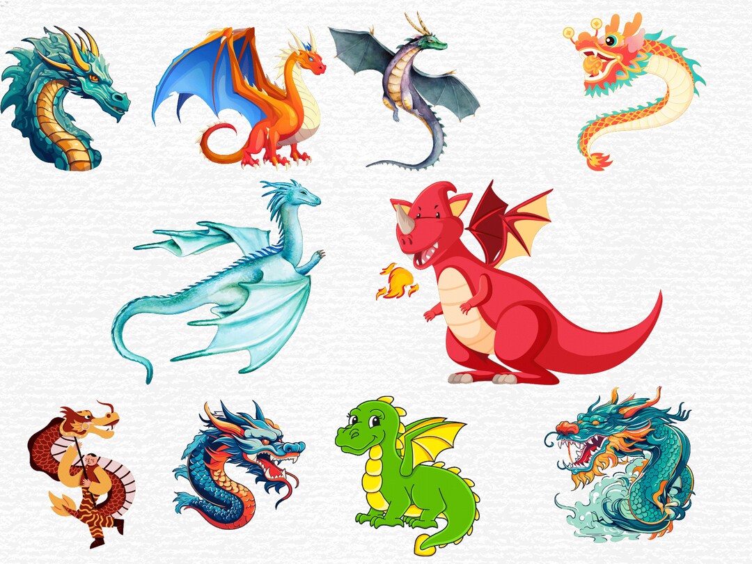 Dragon SVG, Dragon SVG Bundle, Dragon Clipart, Dragon Vector, Dragon ...