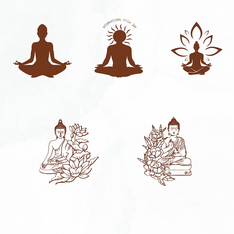Meditation Svg Bundle, Yoga Clipart for Cricut, Meditation Silhouette ...