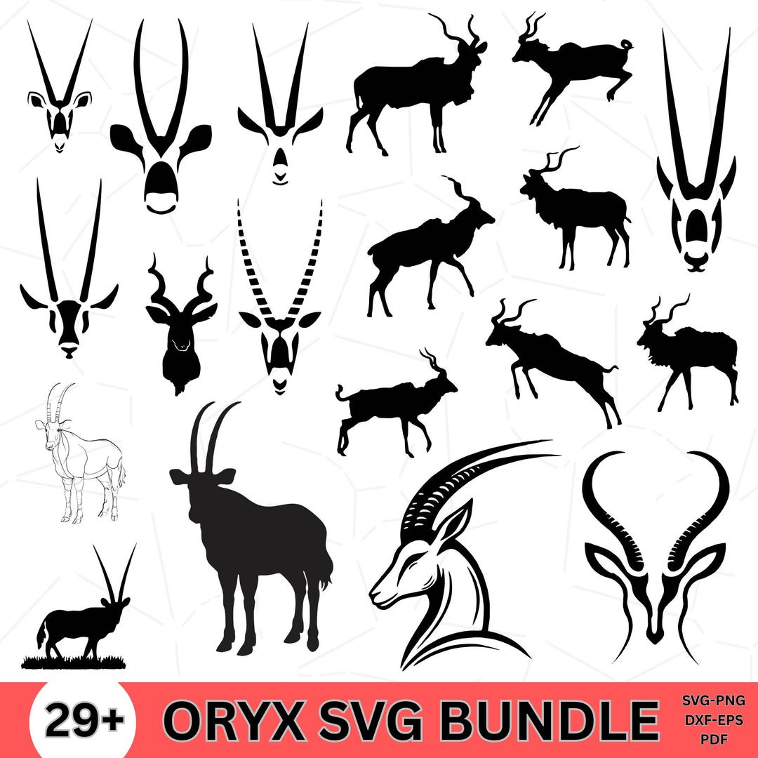 Oryx SVG Bundle, Oryx Clipart, Cricut, Oryx Silhouette SVG, Oryx Vector ...