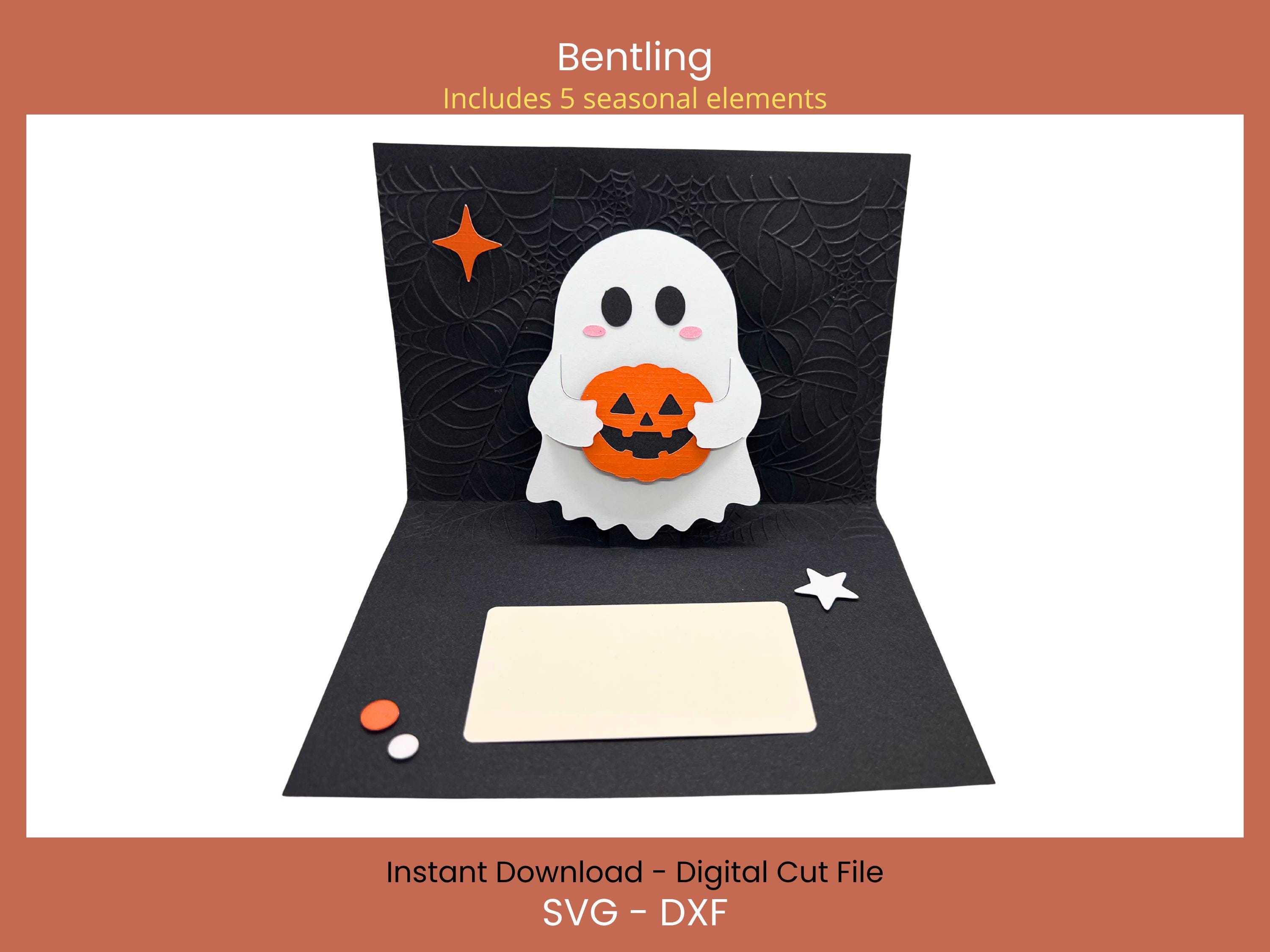 Ghost Pop-up Card SVG DXF: Includes 5 Seasonal Interchangeable Elements ...