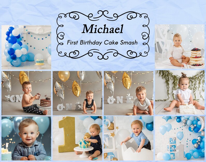 11x14 Cake Smash Collage for Boys - Etsy