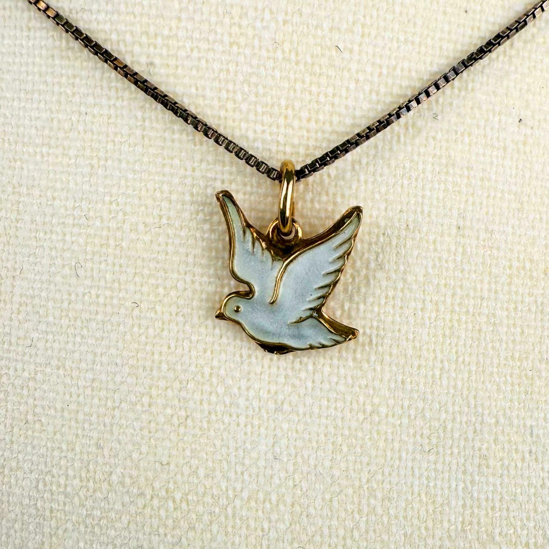 Volmer Bahner Silver Enamel Dove Charm denmark - Etsy
