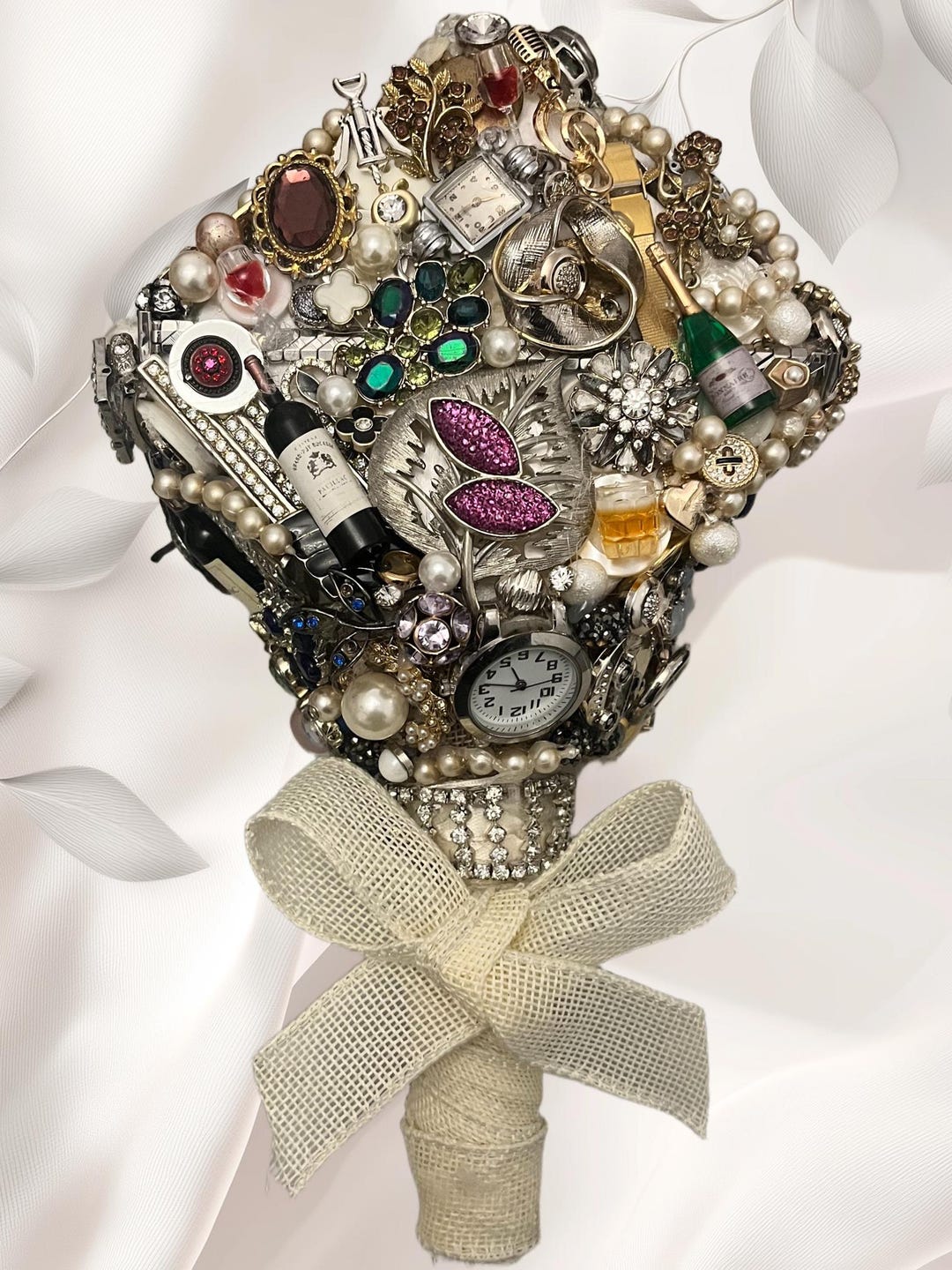 Extravagant Bridal Bouquet: Vintage Gems, Recycled Buttons, Heirloom ...