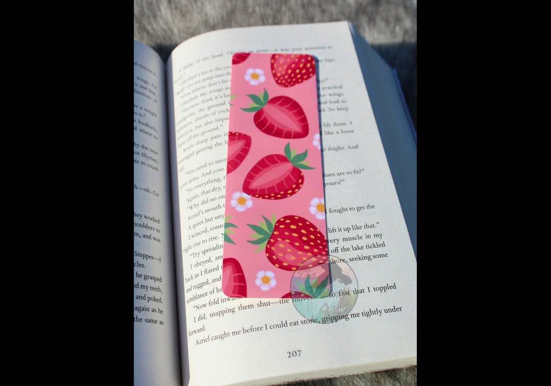 Cute Strawberry Bookmark Food Themed Sweet Corner Bookmark Custom ...