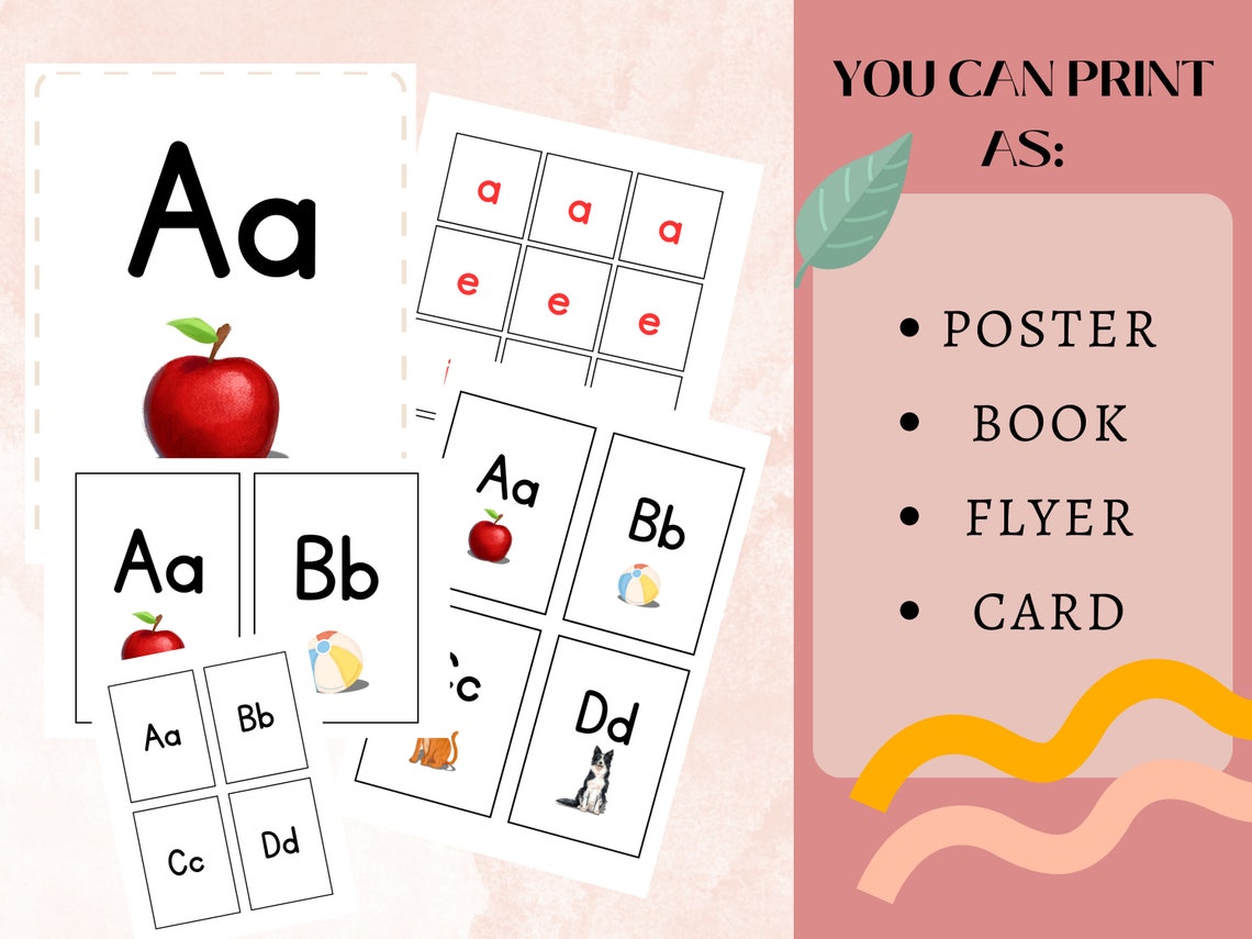 Alphabet Flash Cards, Printable ABC Cards, Flash Cards for Toddler and Preschooler, Classroom ...