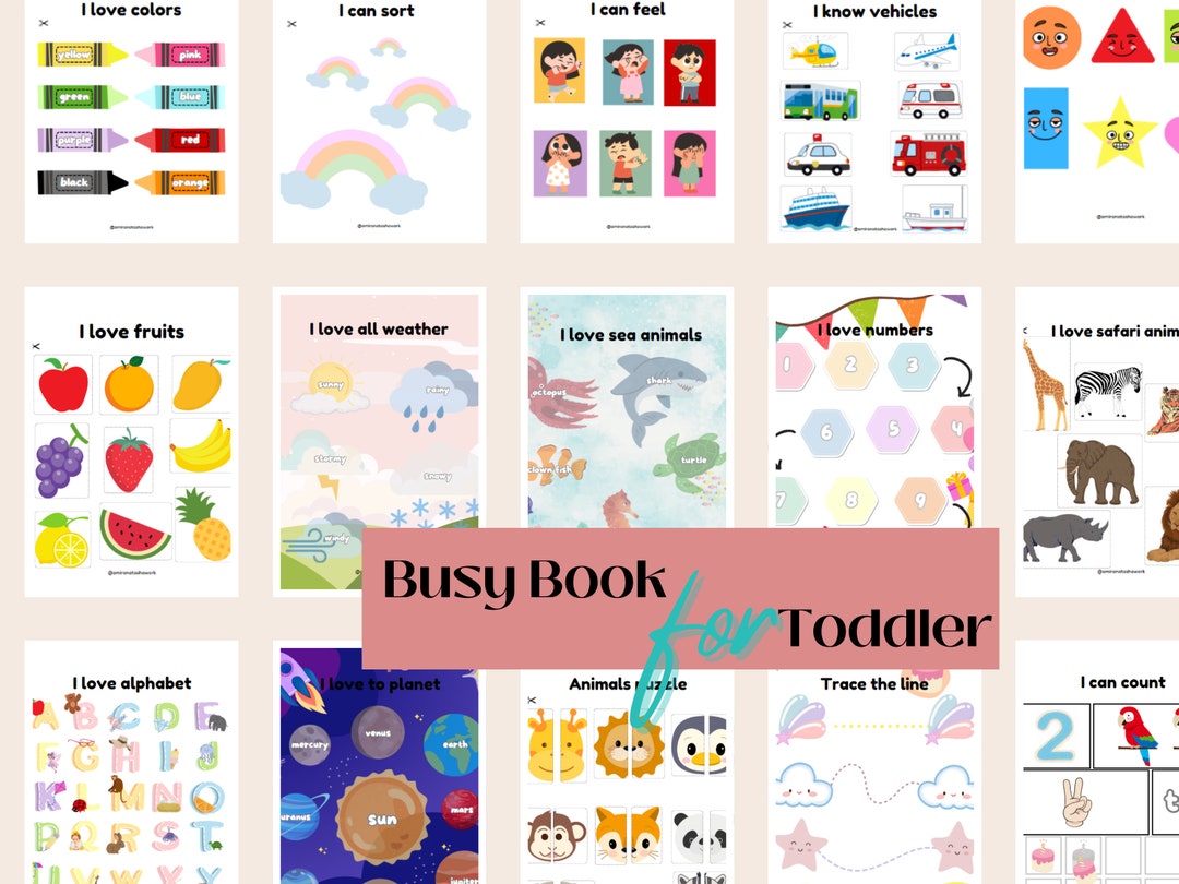 Busy Book Printable, Toddler Learning Binder, Preschool Activities ...