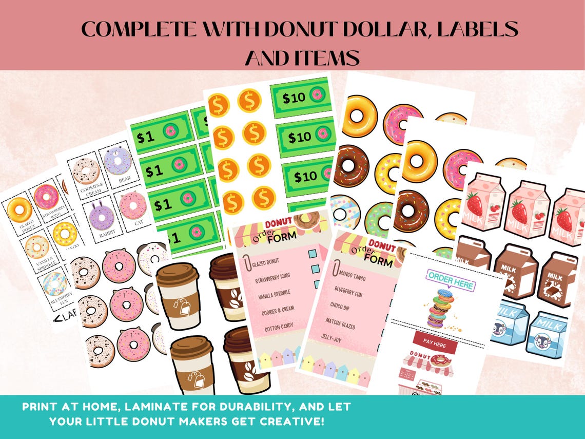 Dramatic Play Printable, Dramatic Play Donut Shop, Pretend Play Kit ...