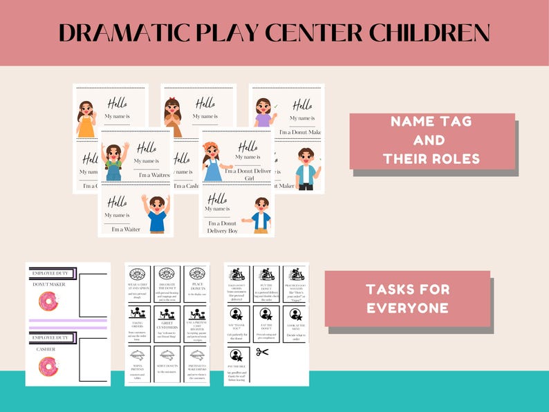 Donut Shop Pretend Play Printable Kit, Preschool Activities (PDF) - Etsy