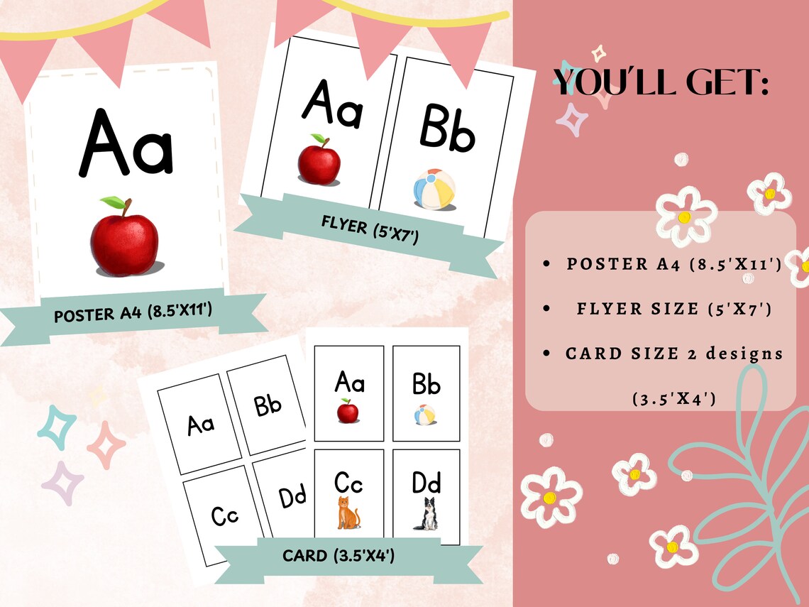 Alphabet Flash Cards, Printable ABC Cards, Flash Cards for Toddler and ...