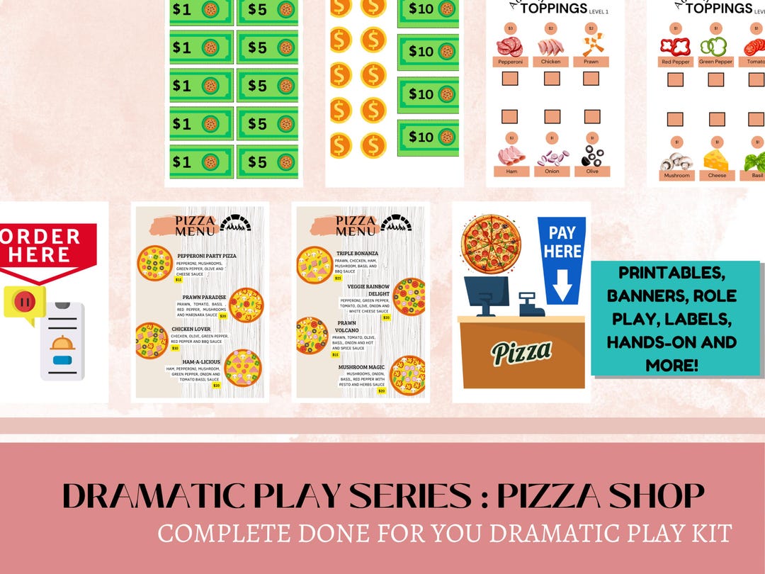 Dramatic Play Printable, Dramatic Play Pizza Restaurant, Pretend Play ...