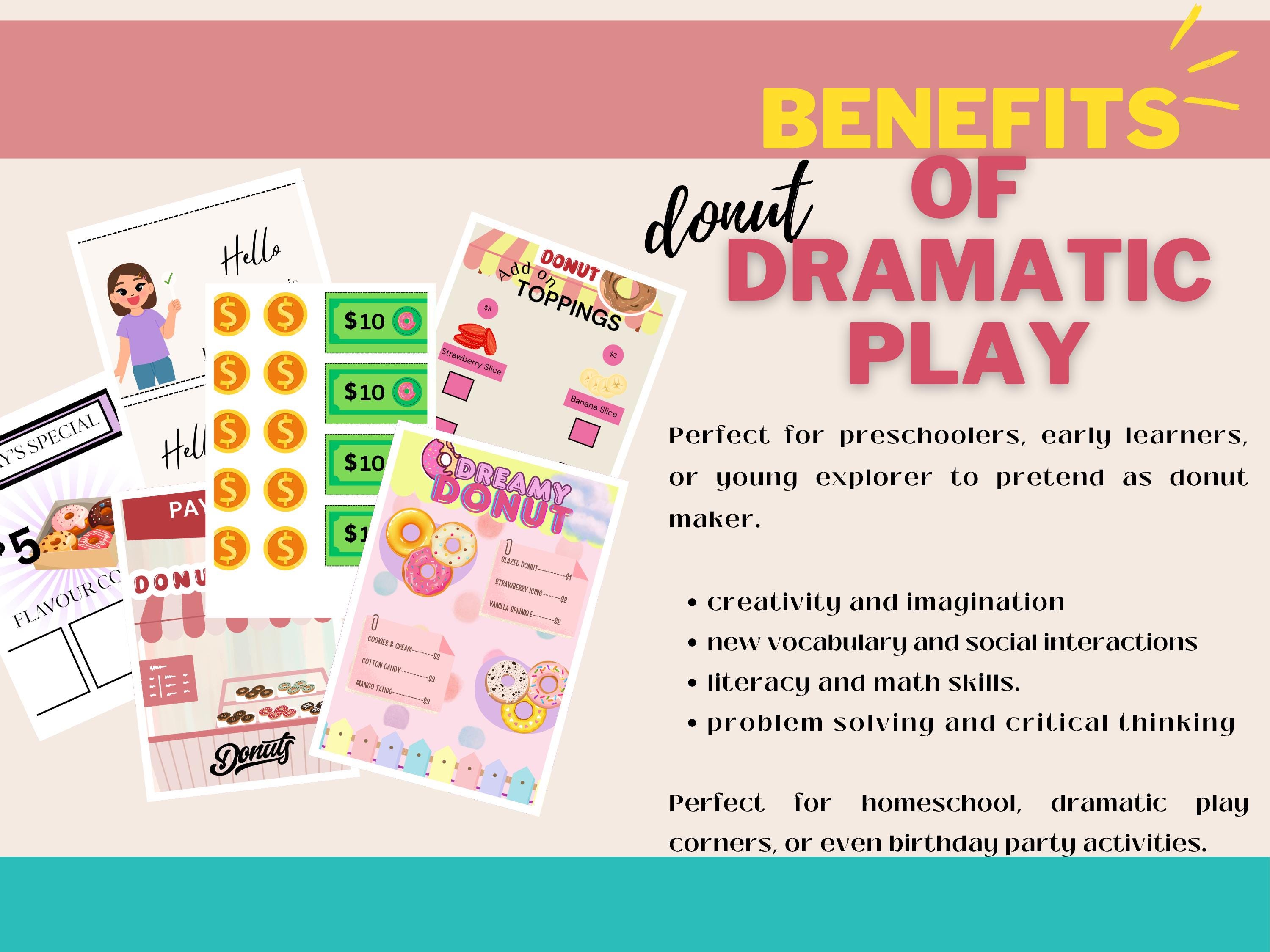 Dramatic Play Printable, Dramatic Play Donut Shop, Pretend Play Kit ...