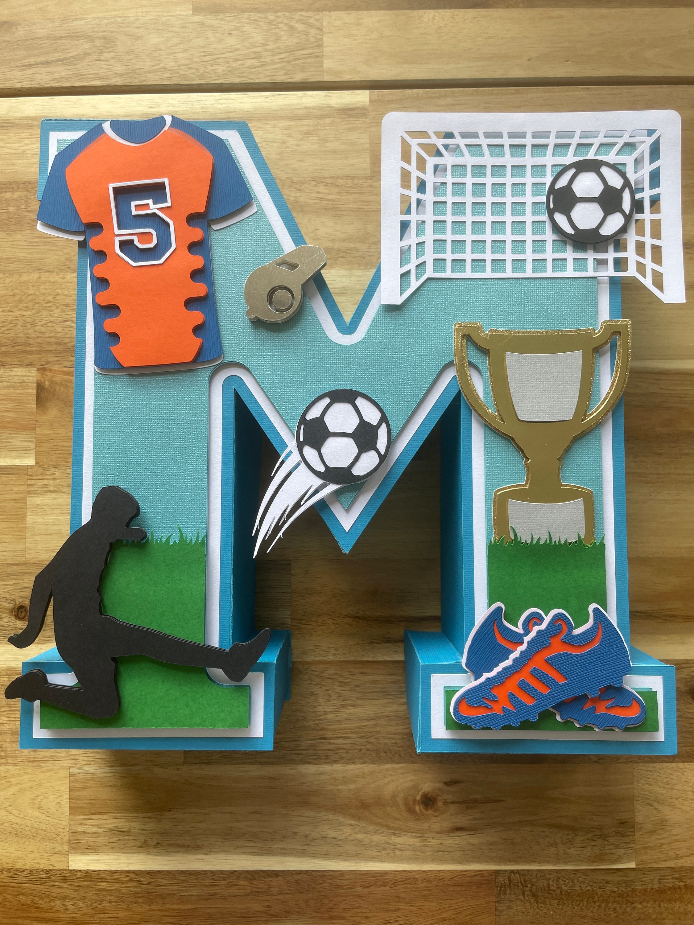 Soccer 3D Letter, Soccer Gift, Soccer Theme 3D Letter, 3D Personalized ...