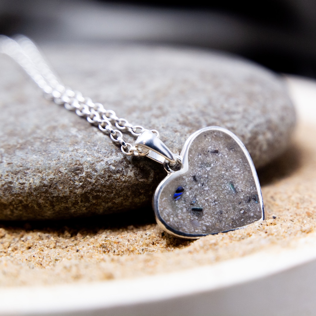 Heart Ashes Necklace, Heart Cremation Necklace, Pet Ashes Necklace ...
