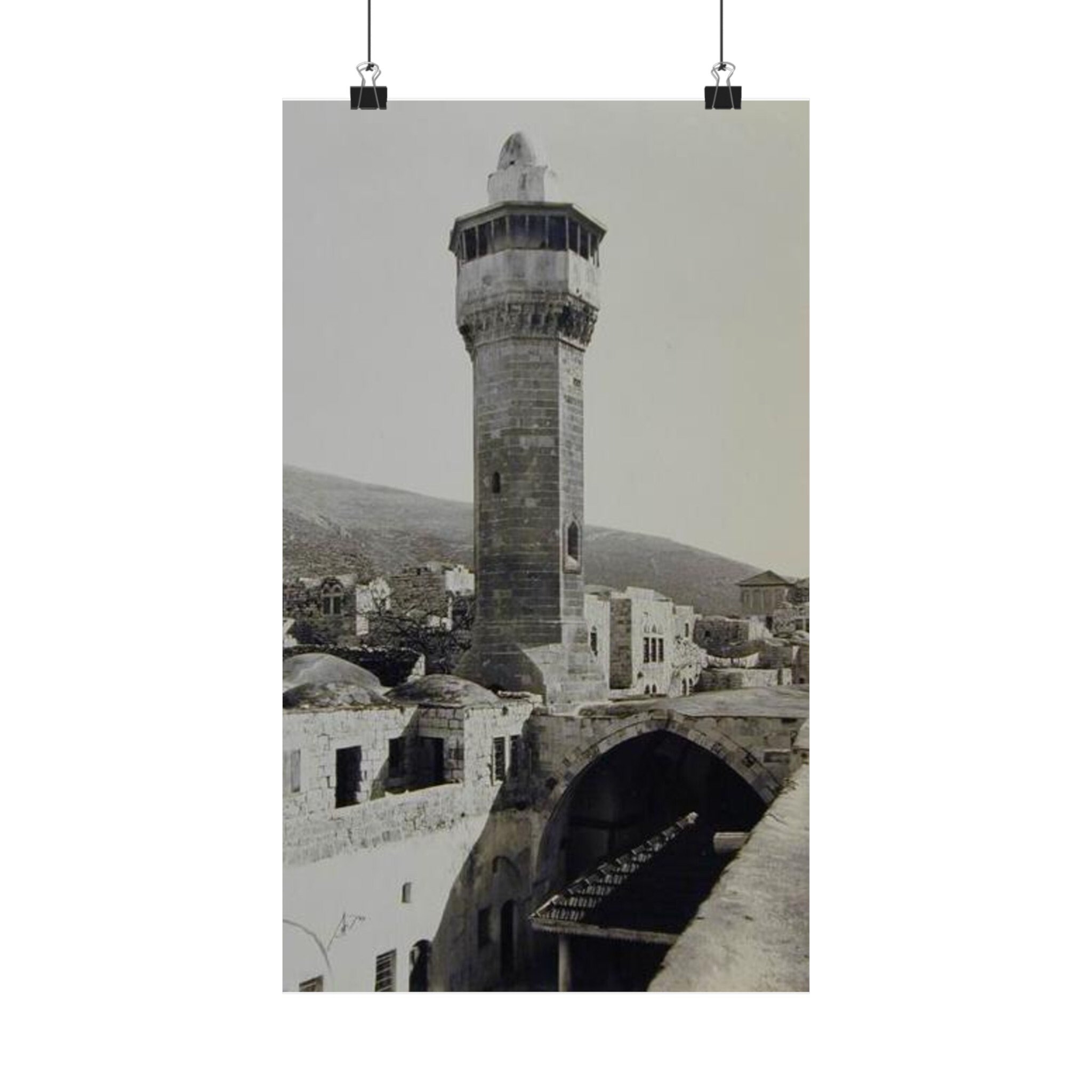 Palestine's Great Mosque of Nablus Vintage Photo Matte Vertical Posters ...