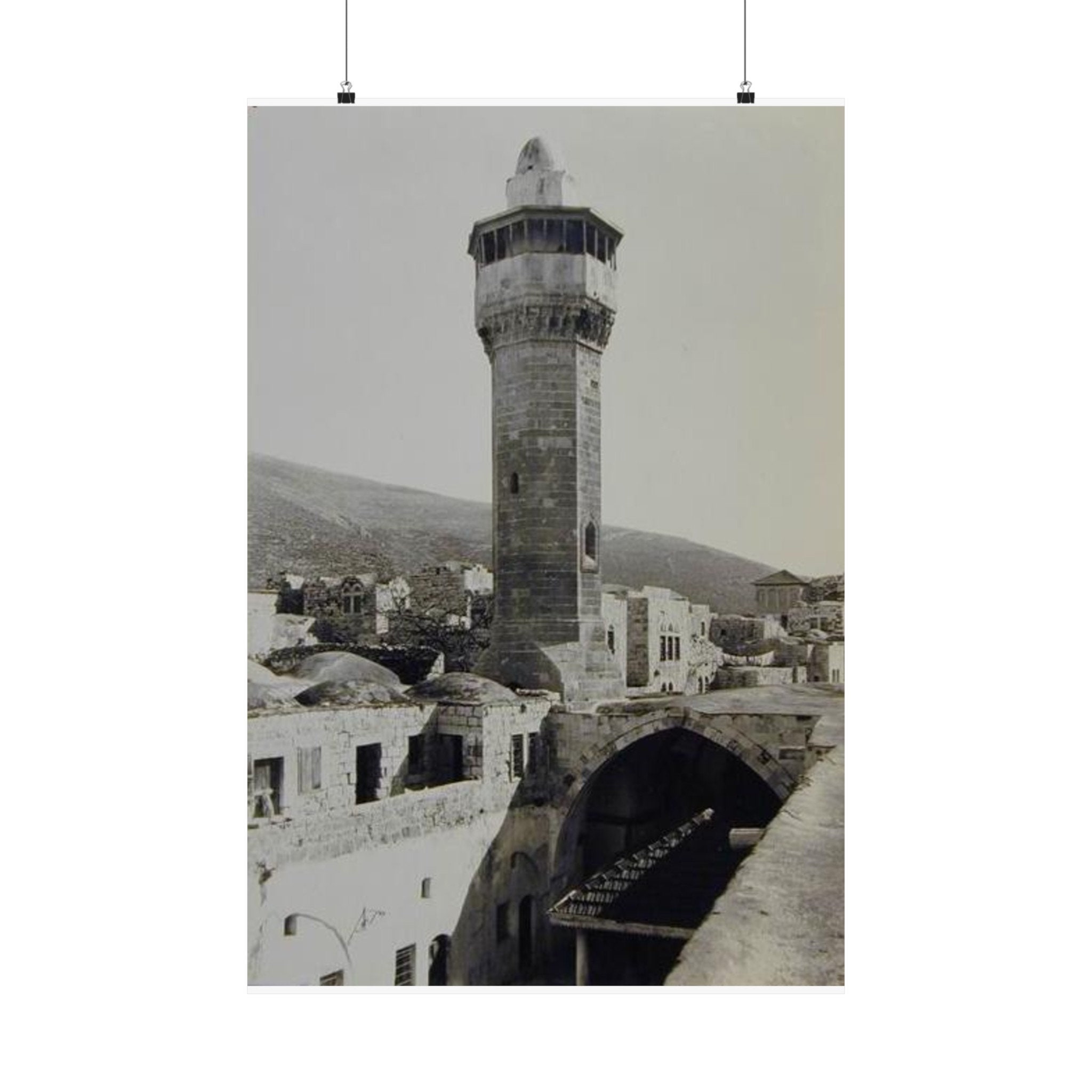 Palestine's Great Mosque of Nablus Vintage Photo Matte Vertical Posters ...