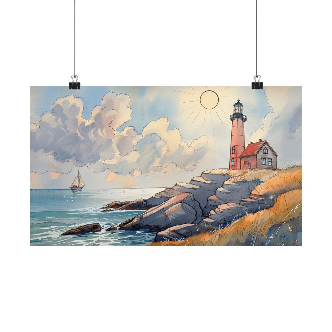 Cabot Cove Lighthouse Landscape Matte Horizontal Poster - Etsy