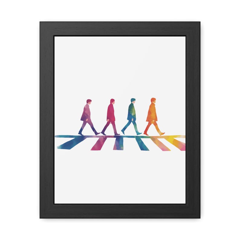 Abbey Road Beatles Inspired Framed Poster, Wall Art Print, Colorful ...
