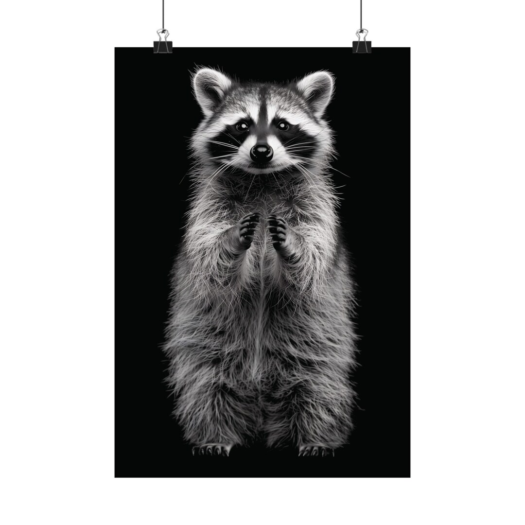 Racoon Poster Cute Racoon Wall Art Poster - Etsy