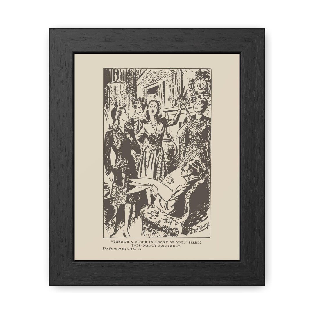 Vintage Girl Sleuth Framed Poster: Retro Book Illustration Wall Art - Etsy