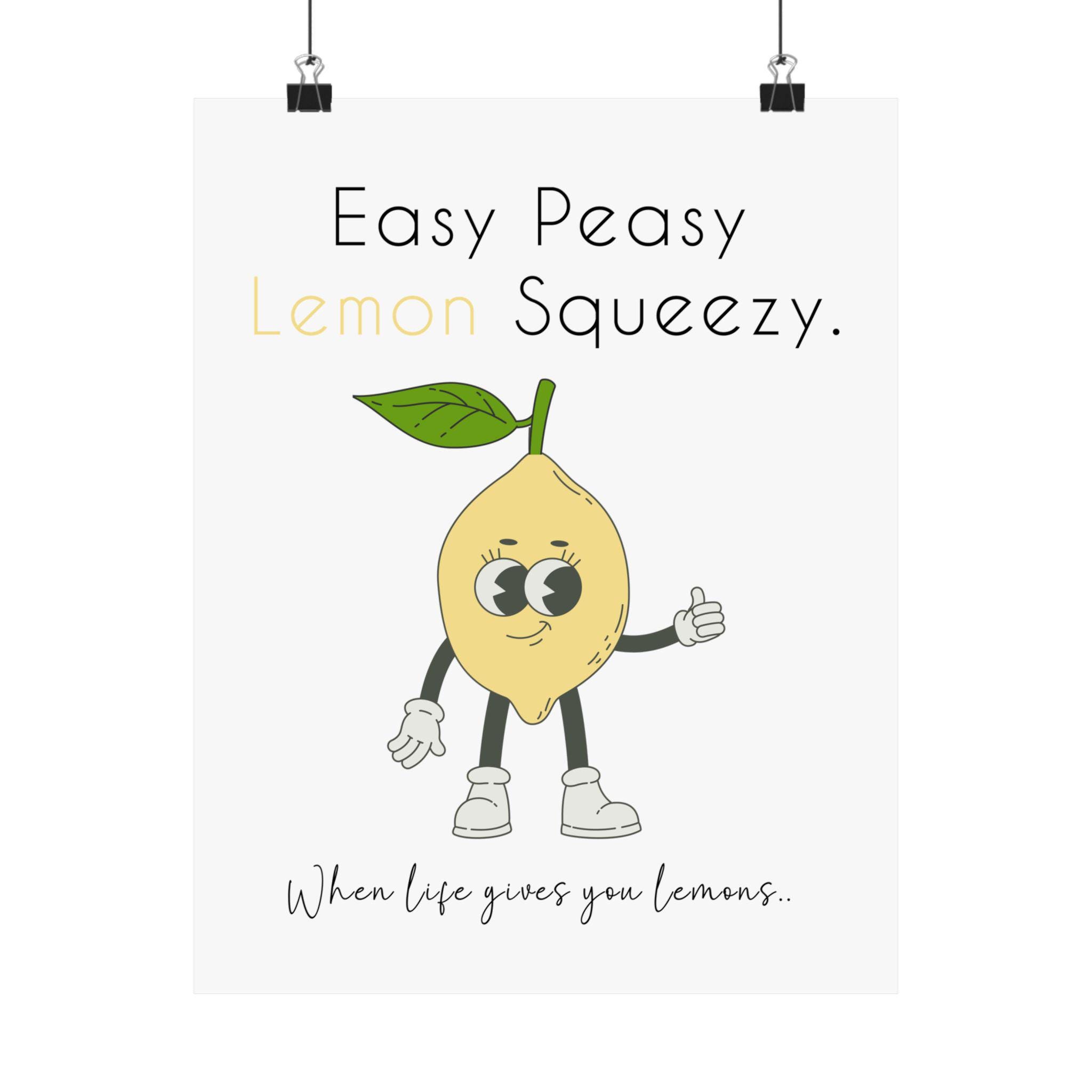 Retro Lemon Character Poster: Kitchen Food Decor - Etsy