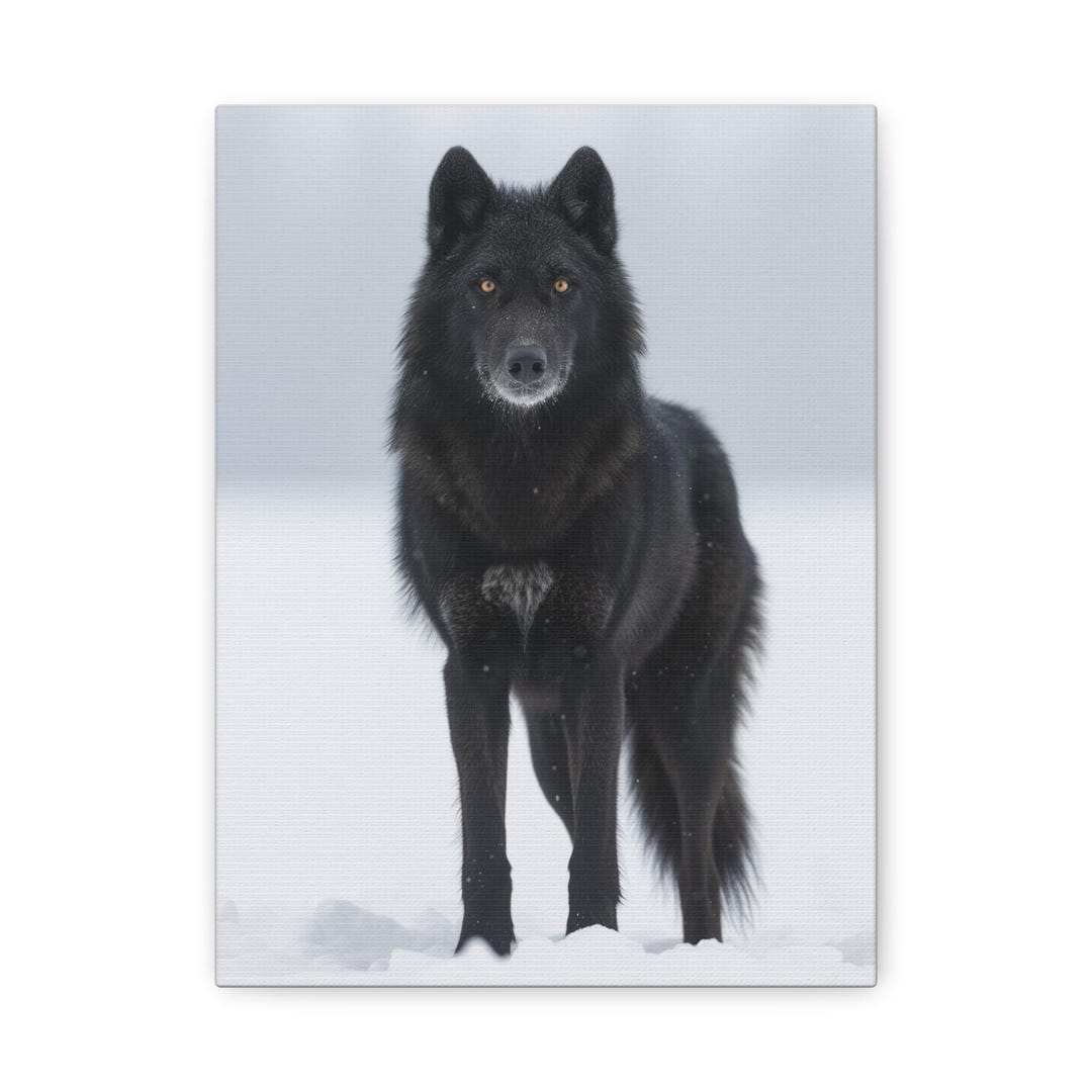Black Wolf Nature Photography Canvas Gallery Wraps Home Decor Animal ...