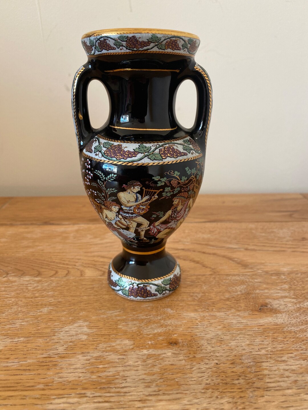 Vintage ADIS Handmade Greek Handled Vase 24c Gold - Etsy UK
