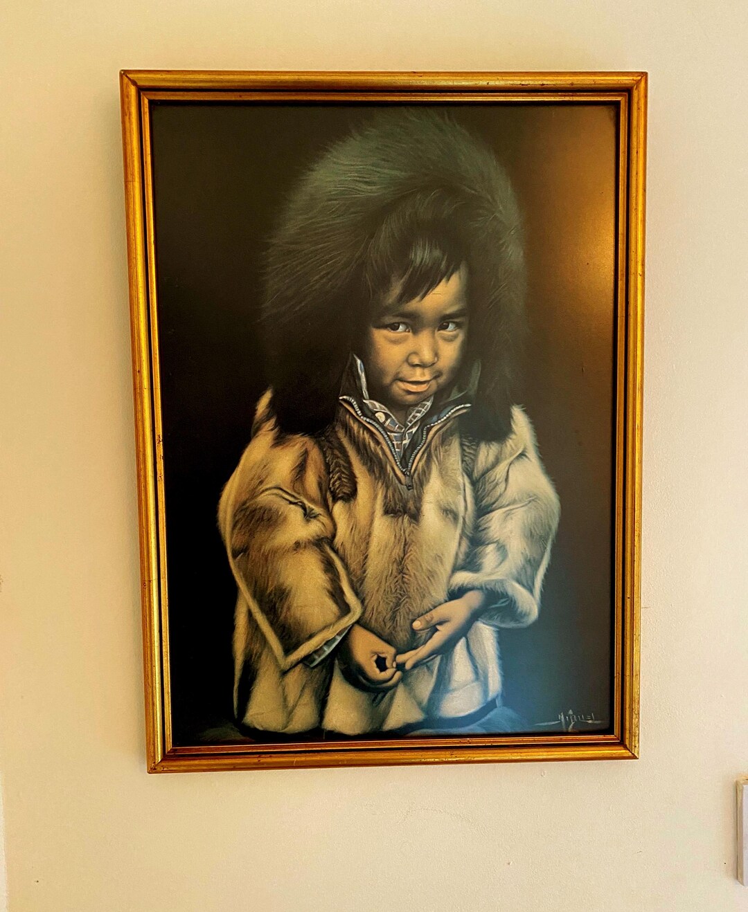 Vintage First Nations Native Children of the North Signed Miguel ...