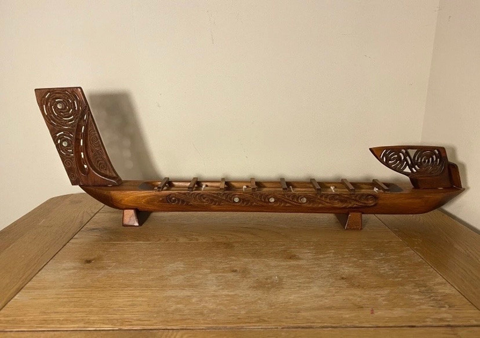 Vintage Maori Tekoteko Hand Carved Waka Taua Warrior Long Canoe - Etsy UK