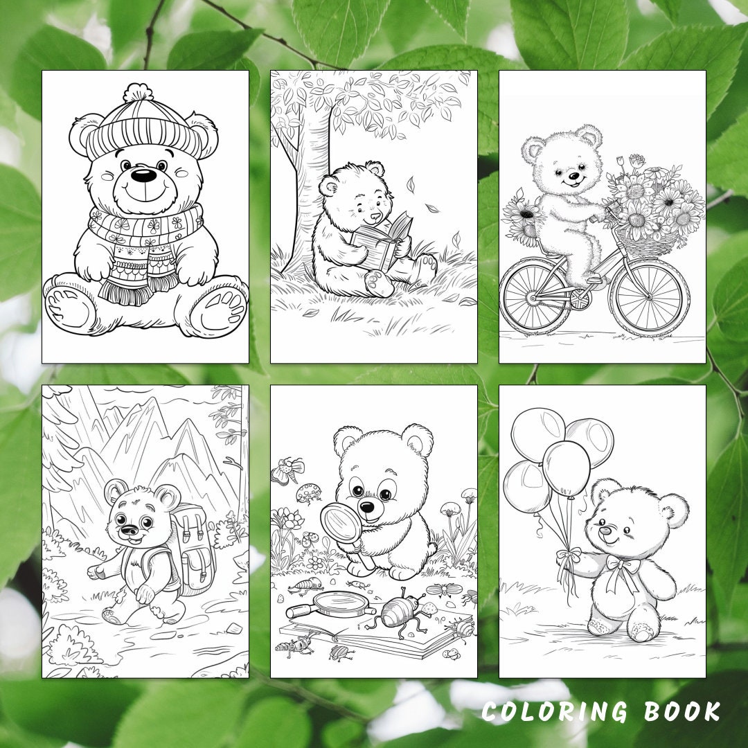 26 Cute Bear Coloring Page, Teddy Bear Coloring Book, Bear Coloring ...