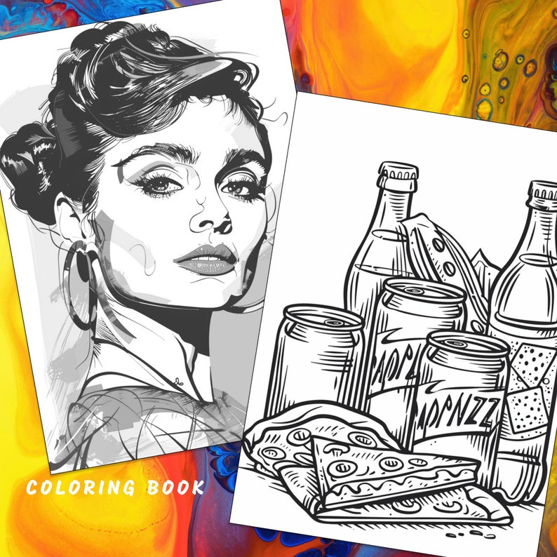 27 POP ART Coloring Page, Art Coloring Book, Pop Art Coloring Book ...