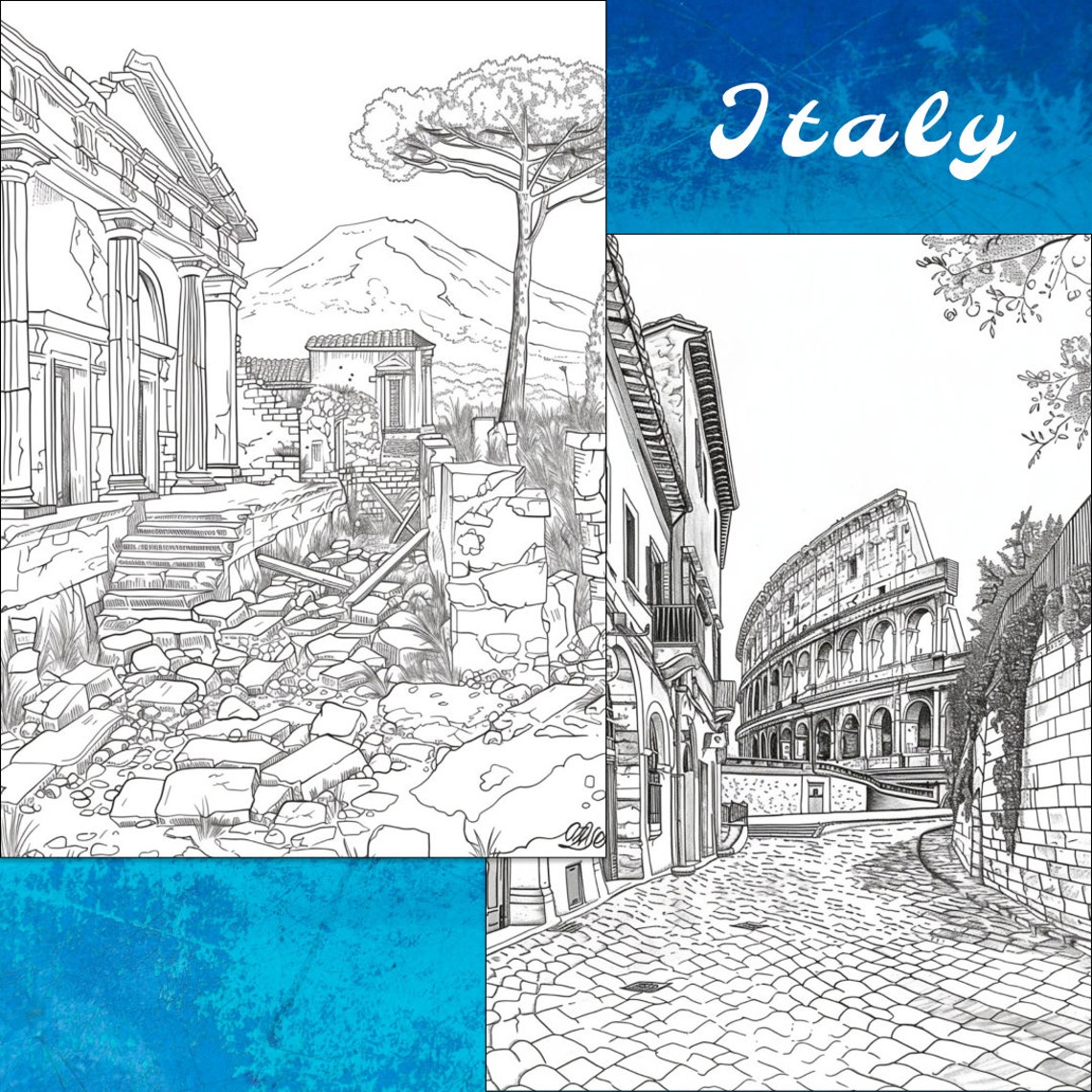 27 Italy Coloring Page, Italy Architecture Coloring, Italian Scenes ...