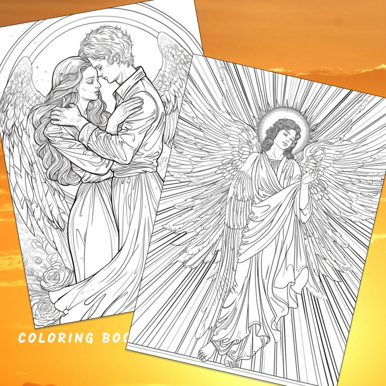 29 Angel Coloring Page, Angel Coloring Book, Religious Coloring Book ...