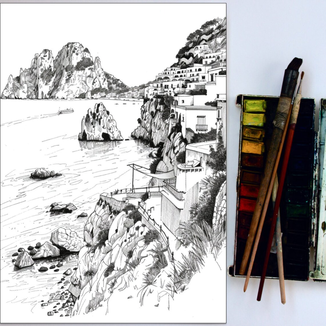 27 Italy Coloring Page, Italy Architecture Coloring, Italian Scenes ...