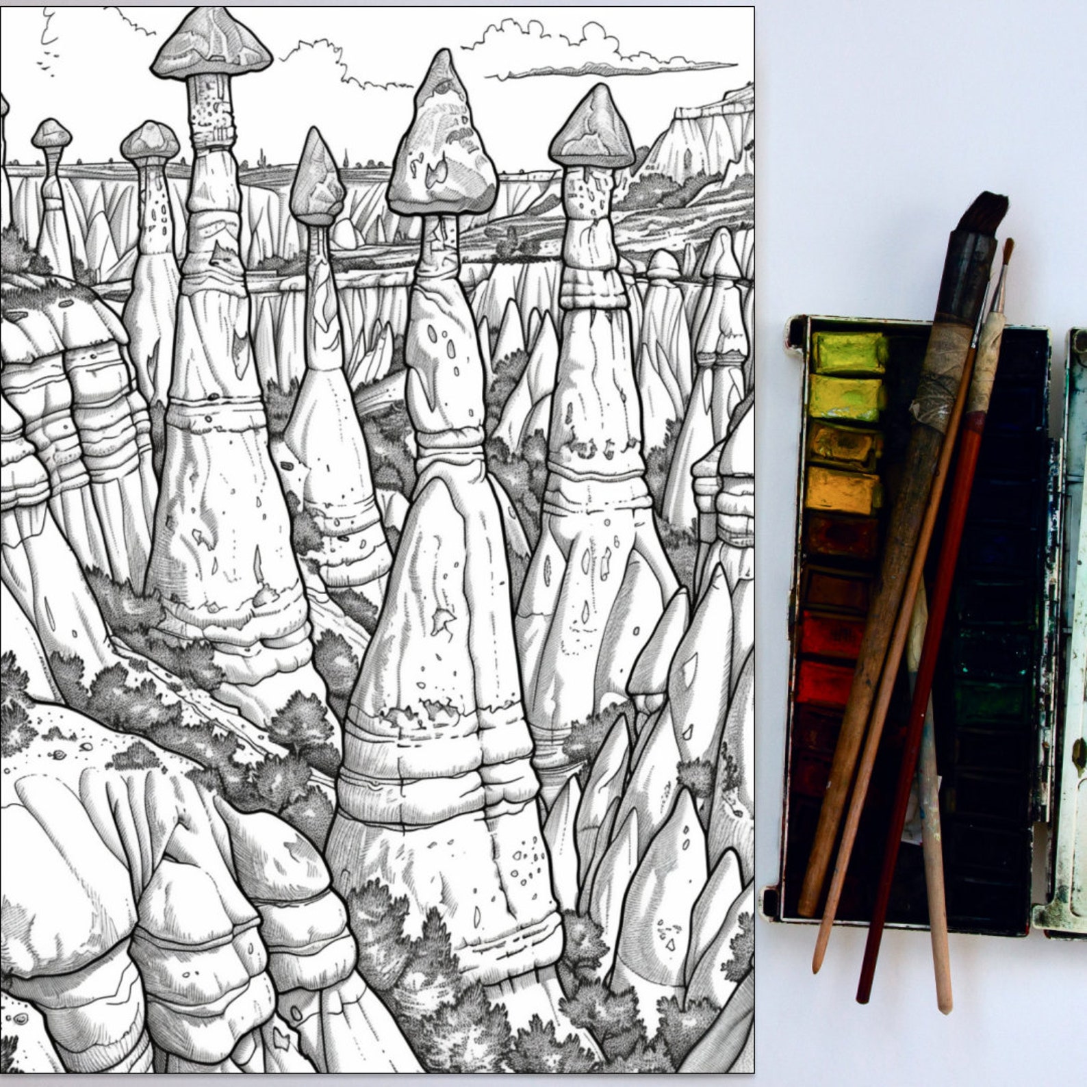 24 Turkey Coloring Page, Turkey Architecture Coloring, Turkish Scenes ...