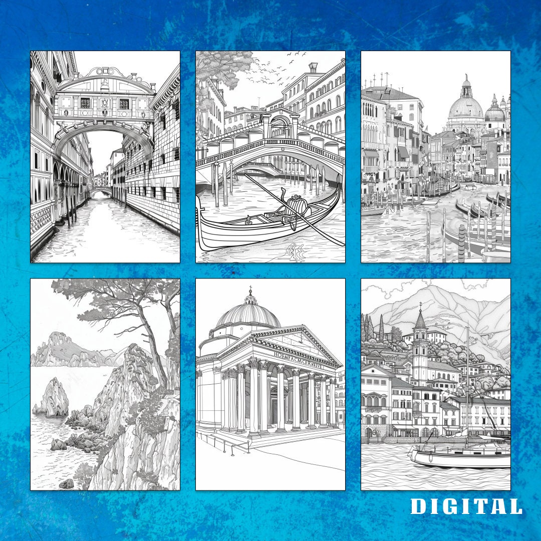 27 Italy Coloring Page, Italy Architecture Coloring, Italian Scenes ...