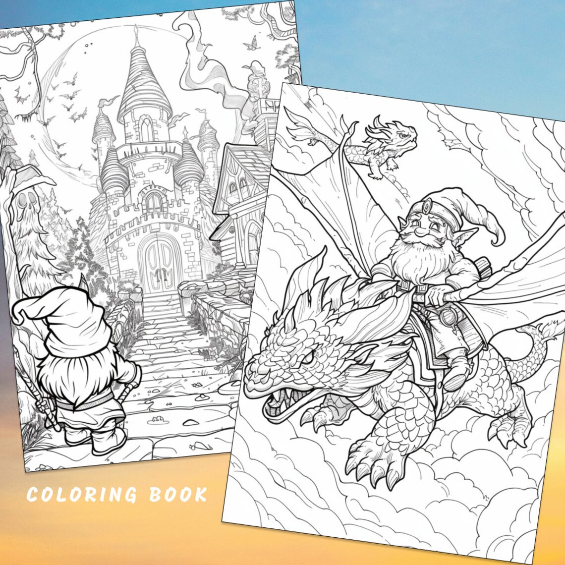 25 Gnome Coloring Book, Gnome Coloring Page, Fantasy, Gnome Travel ...