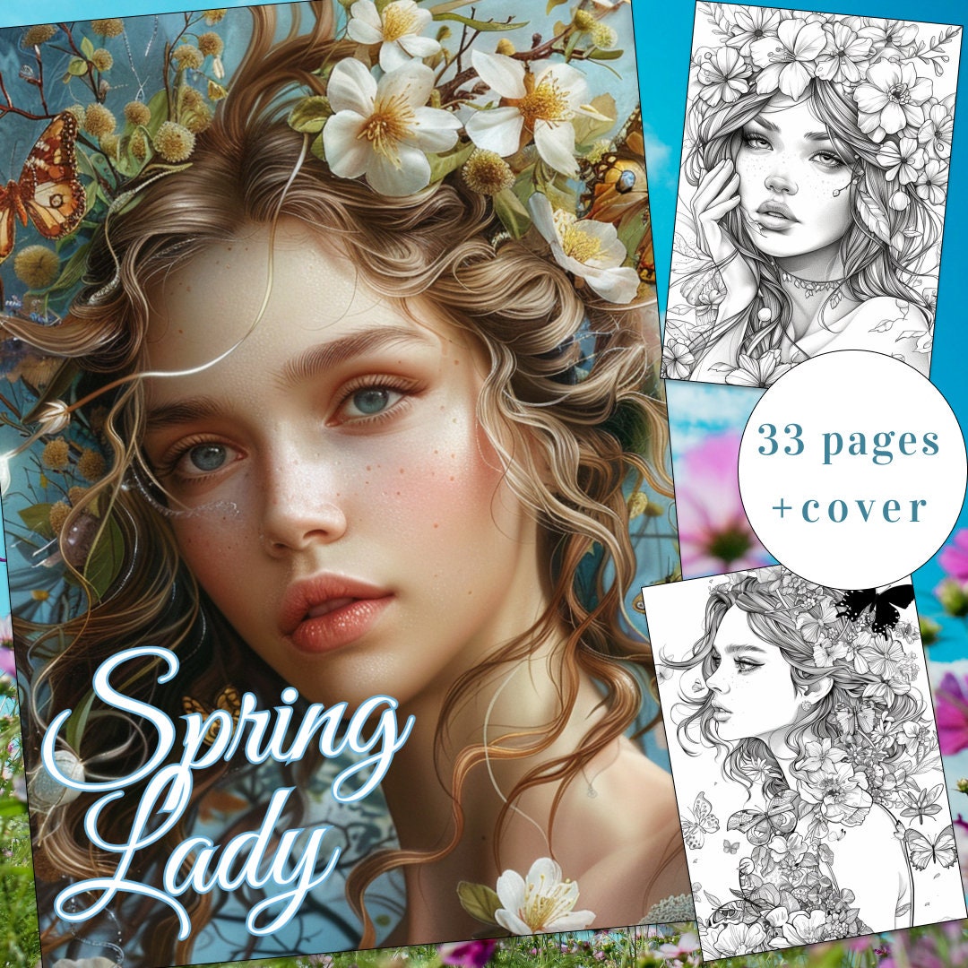 33 Spring Lady Coloring Page, Spring Coloring, Lady Coloring Book ...