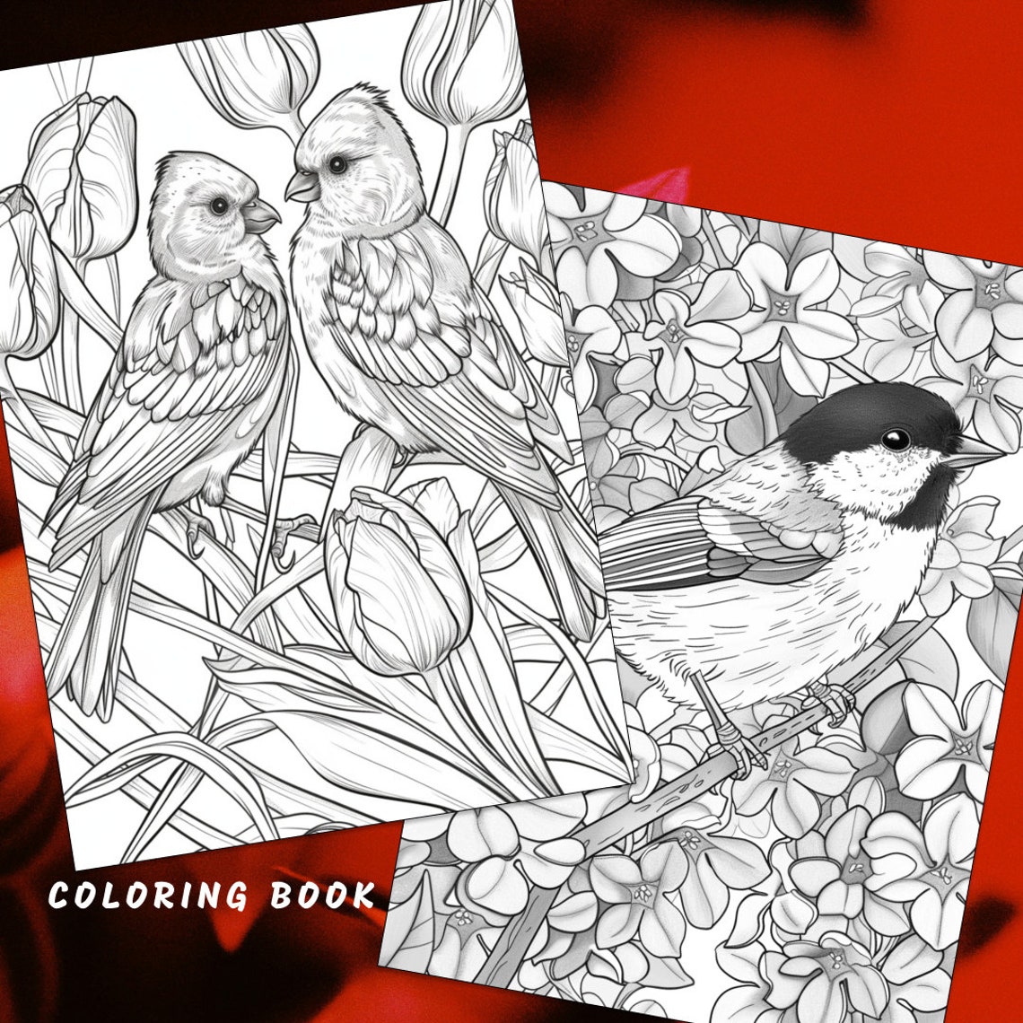 26 Birds and Flowers Coloring Page, Flower Coloring, Birds Coloring ...