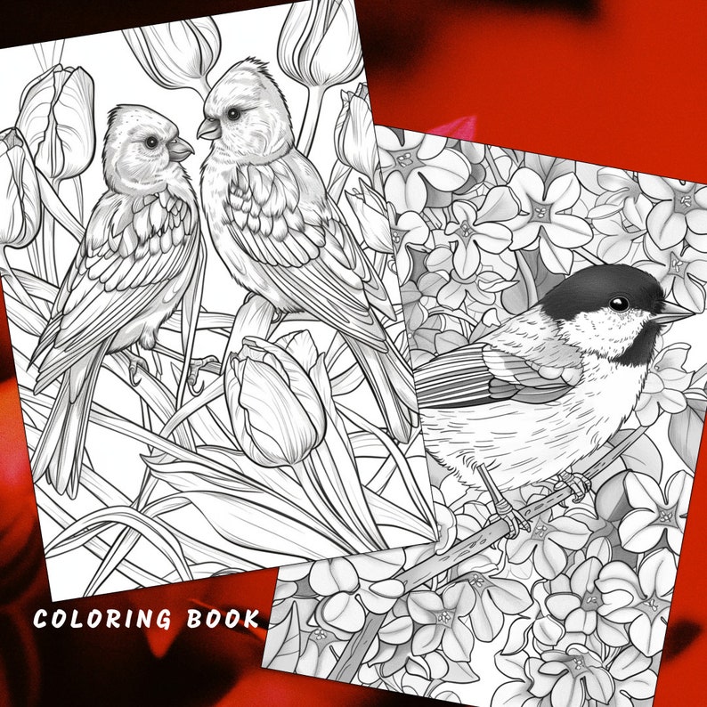26 Birds and Flowers Coloring Page, Flower Coloring, Birds Coloring ...