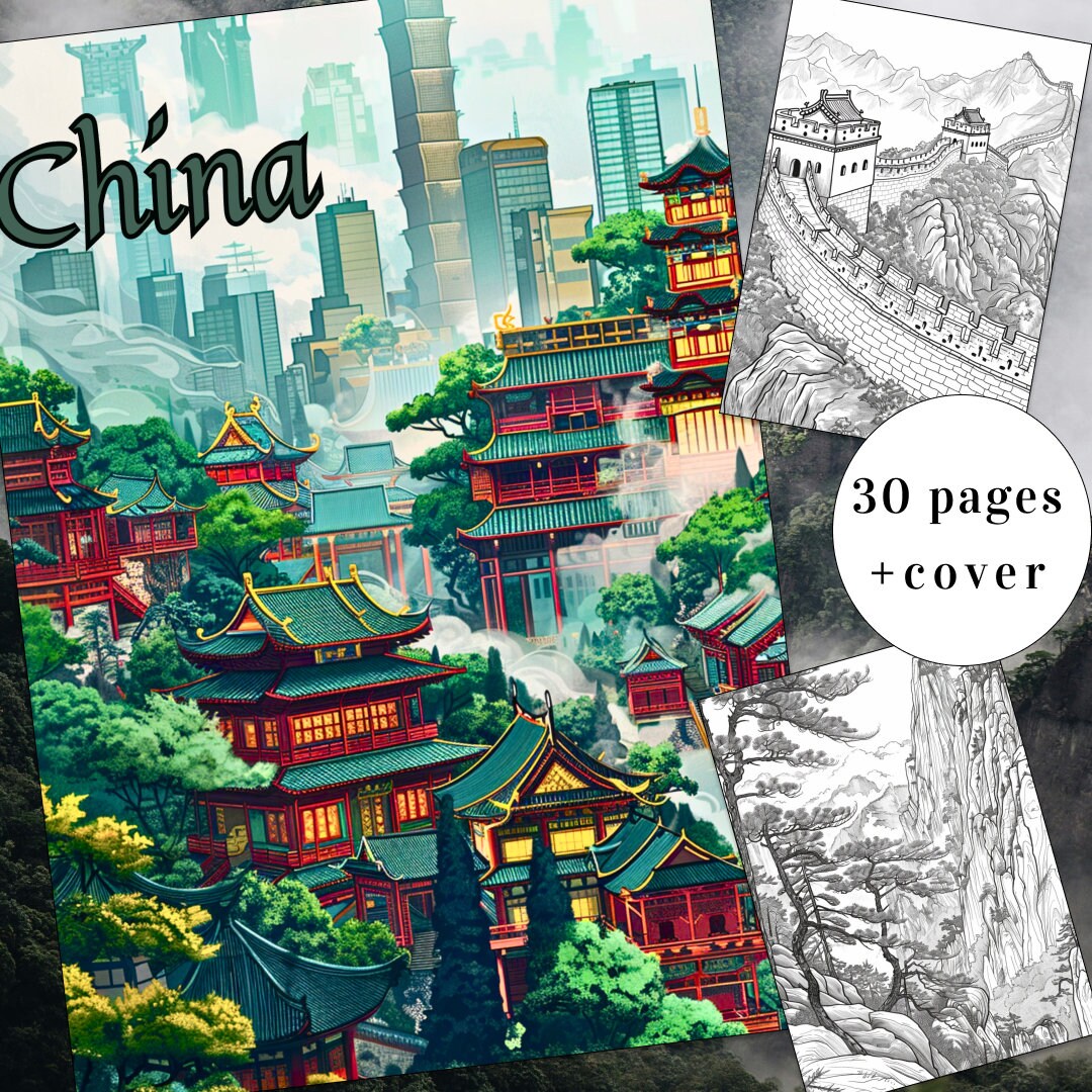30 China Coloring Page, China Architecture Coloring, Chinese Scenes ...
