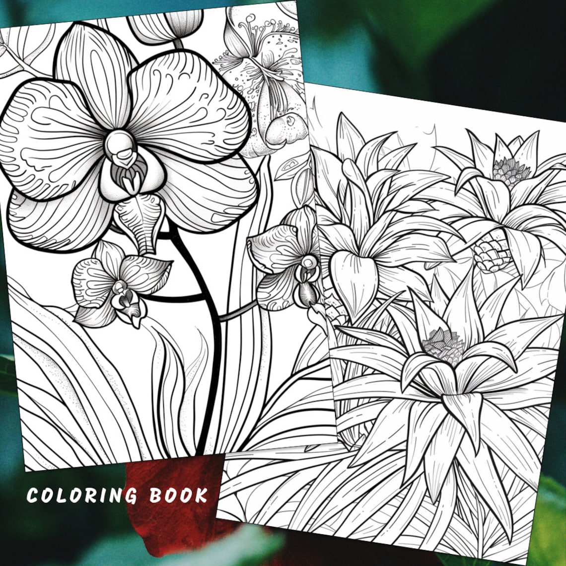 30 Exotic Flowers Coloring Page, Flowers Coloring Book, Exotic Coloring ...