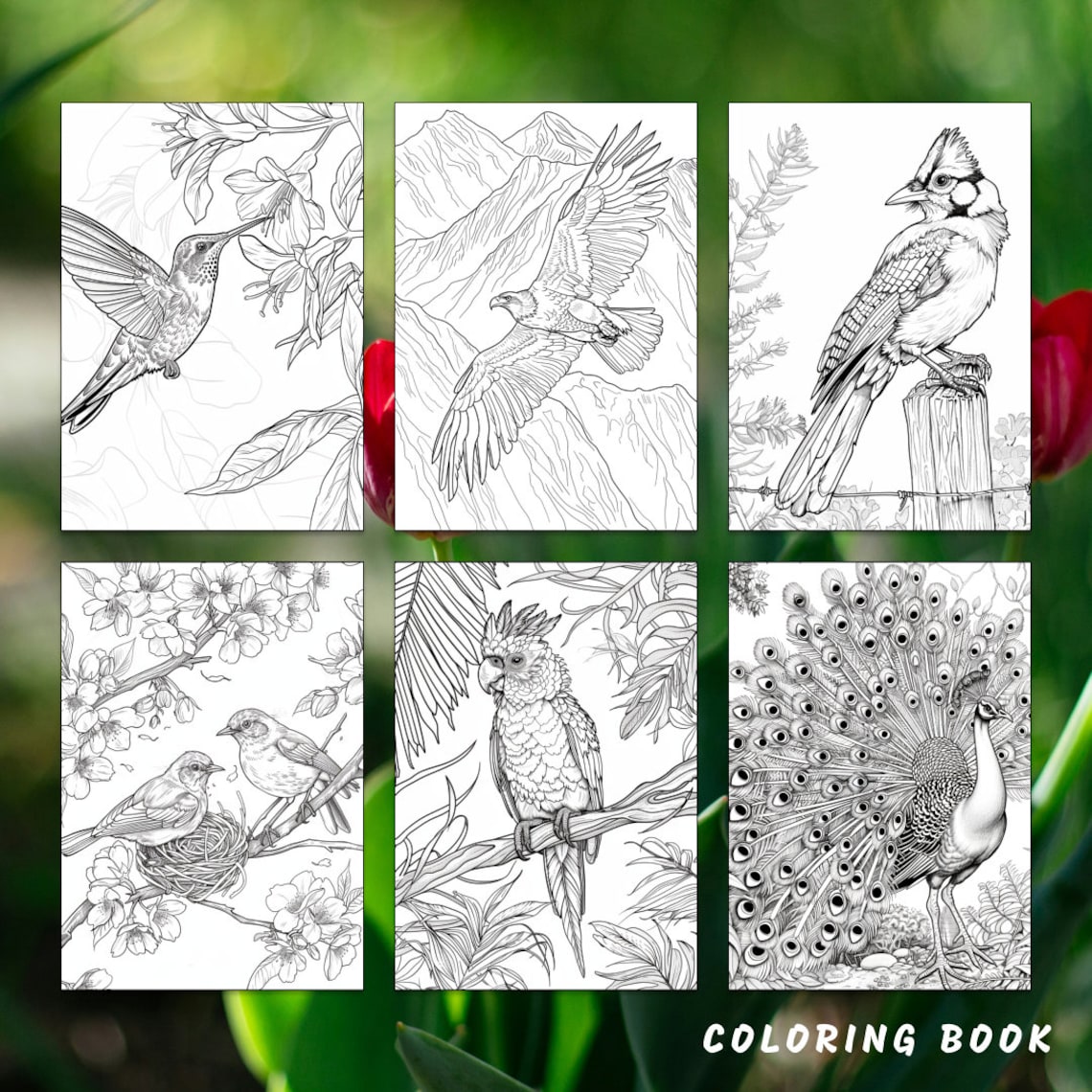 23 Spring Bird Coloring Page, Fantasy Coloring, Spring Coloring, Adults ...