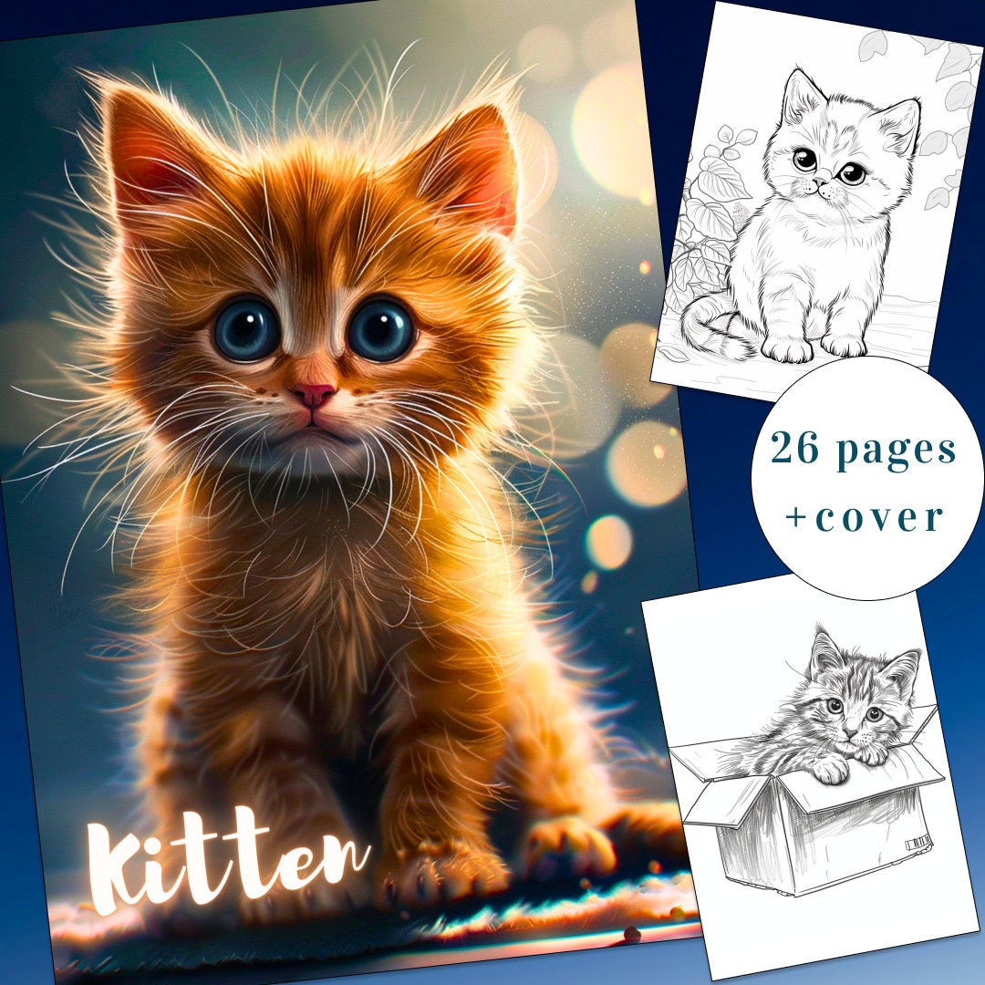 26 Kitten Coloring Page, Cats Coloring Book, Cute Kitten Coloring Book ...