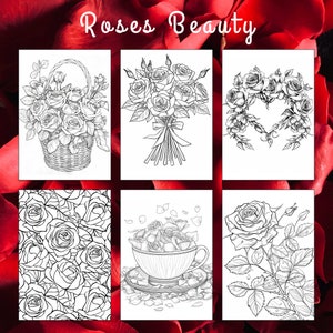 20 Rose Beauty Coloring Page, Flowers Coloring Book, Roses Coloring ...