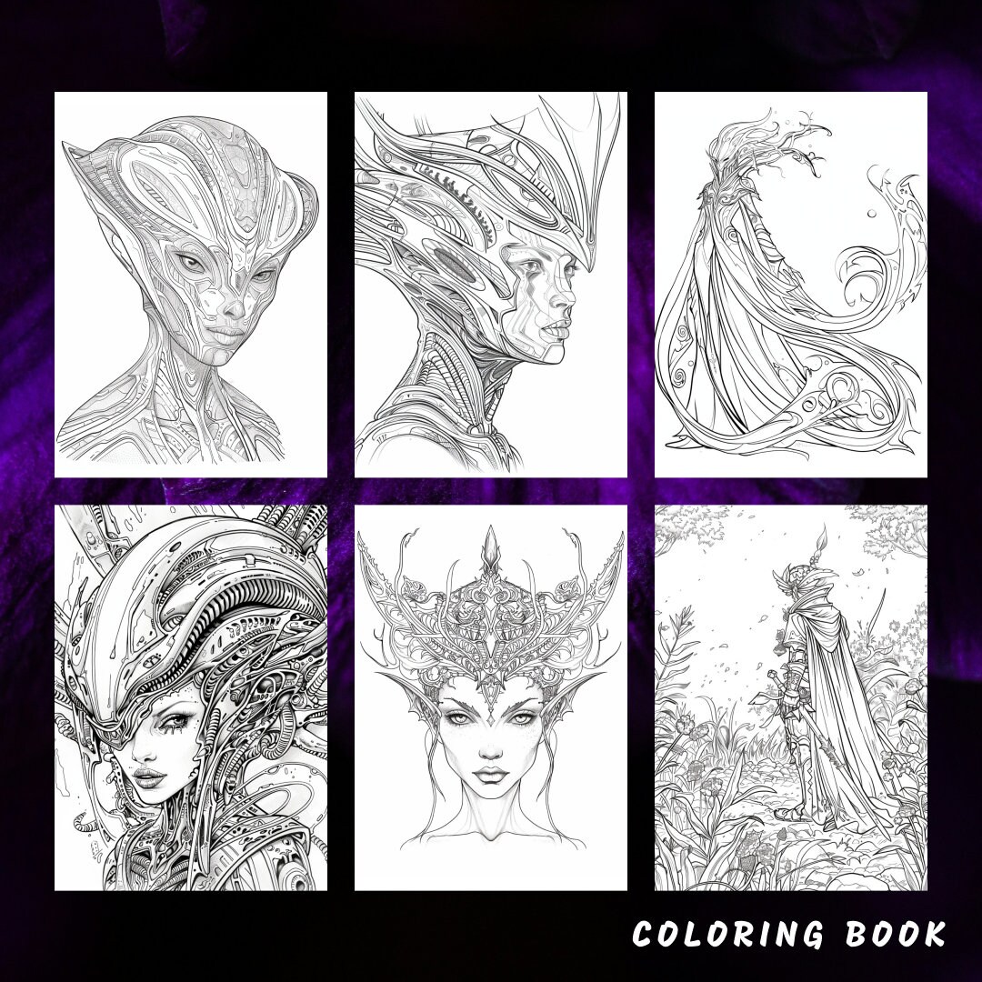 23 Alien Queen Coloring Page, Queen Coloring Book, Fantasy Coloring ...