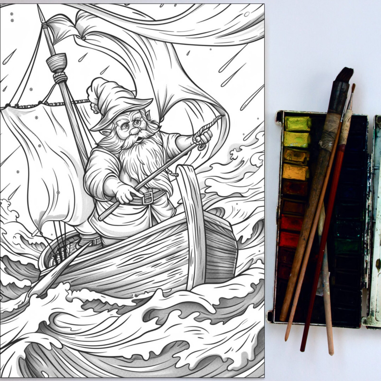 26 Gnome Coloring Book, Gnome Coloring Page, Fantasy, Gnome Professions Coloring, Cute Gnome ...