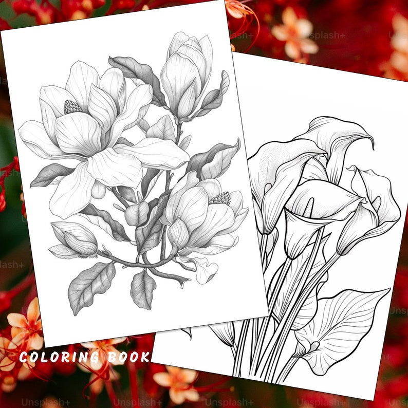 30 Flowers Coloring Page, Flower Coloring Page, Famous Flowers Coloring ...