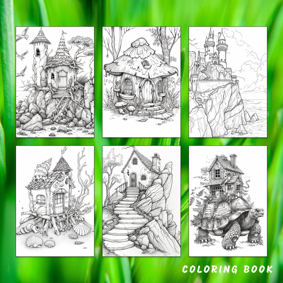 24 Fairy House Coloring Page, Fantasy House Coloring, Fairy Coloring ...