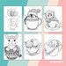 25 Animal in Cup Coloring Page, Animal Coloring Book, Fantasy Coloring ...
