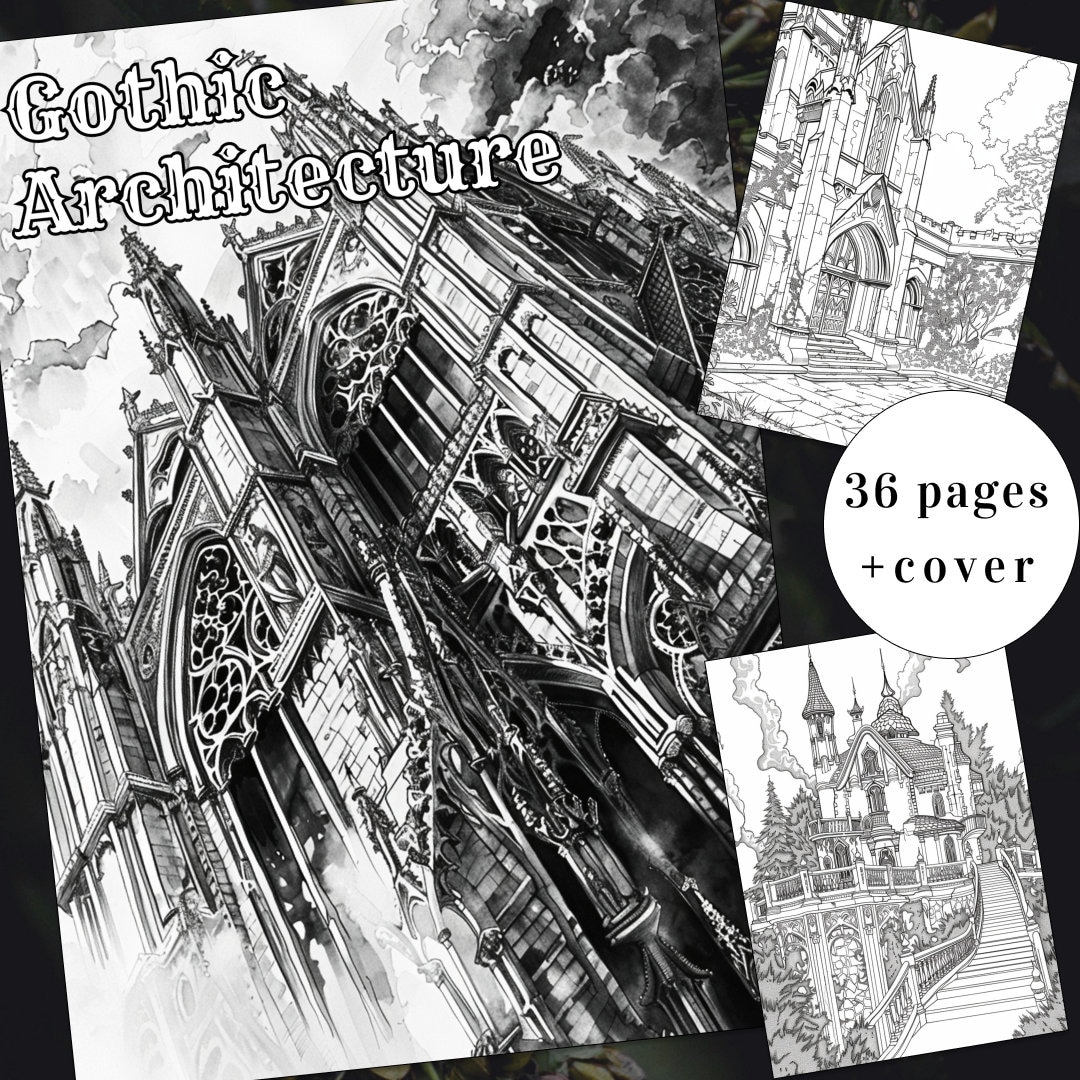 36 Gothic Architecture Coloring Page, Gothic Coloring, Architecture ...